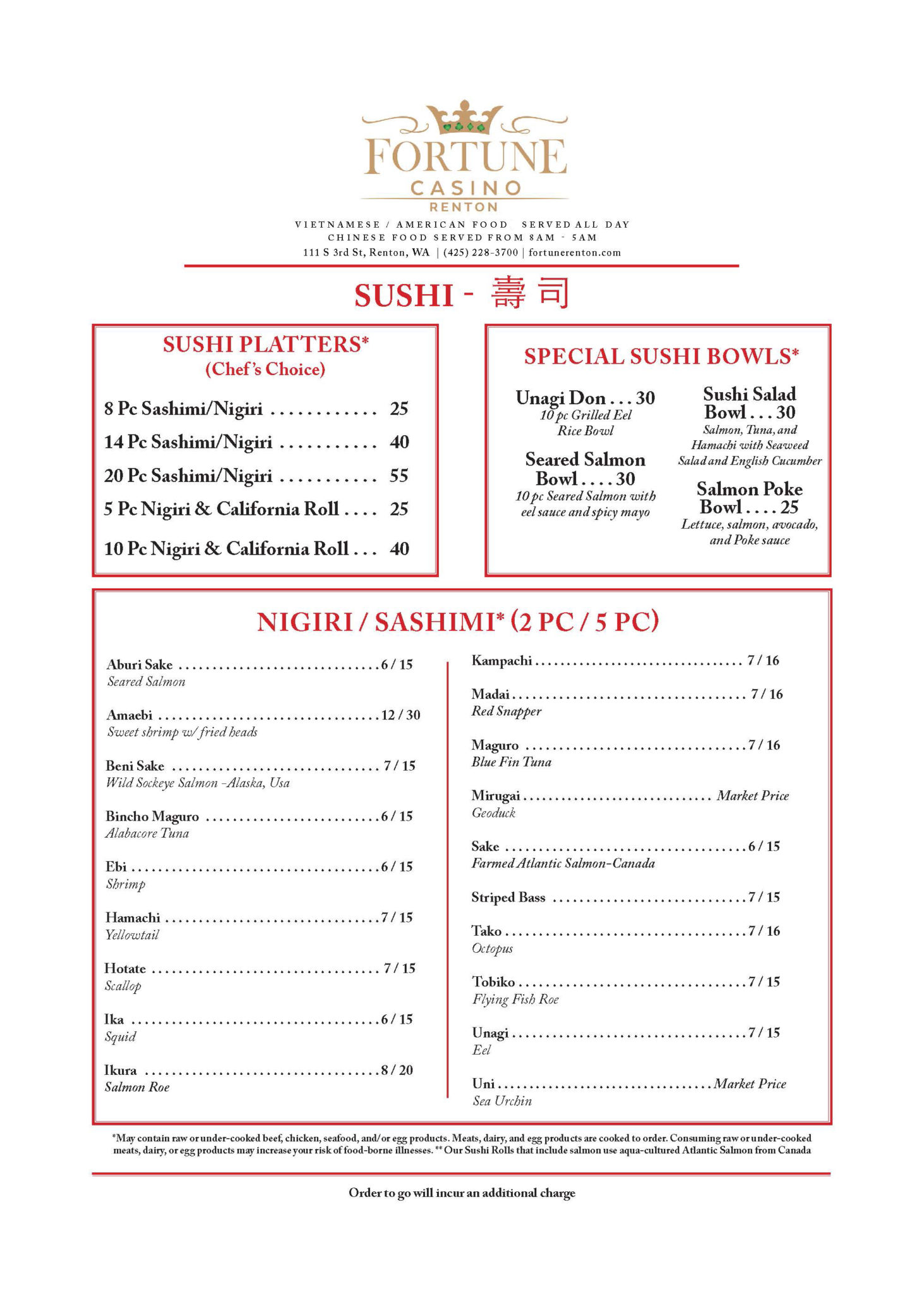Traditional Food | Fortune Casino